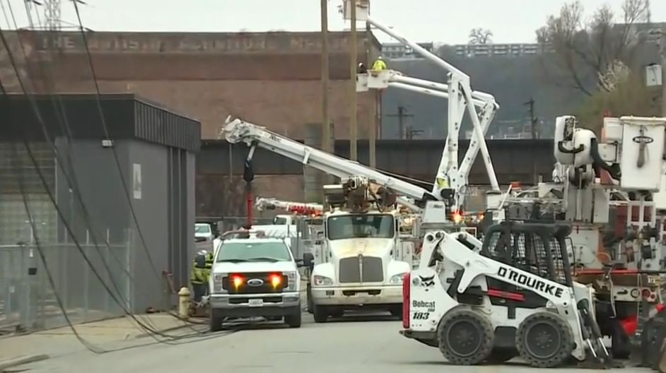 Tropical storm force winds take out power lines across region