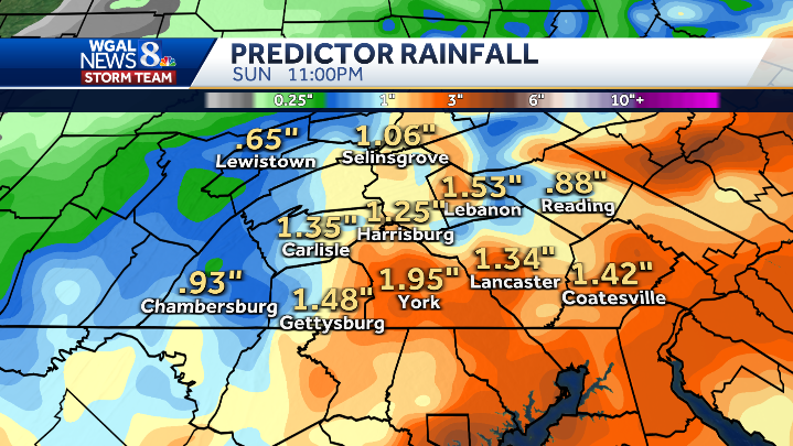 Expect bands of rain today and tomorrow