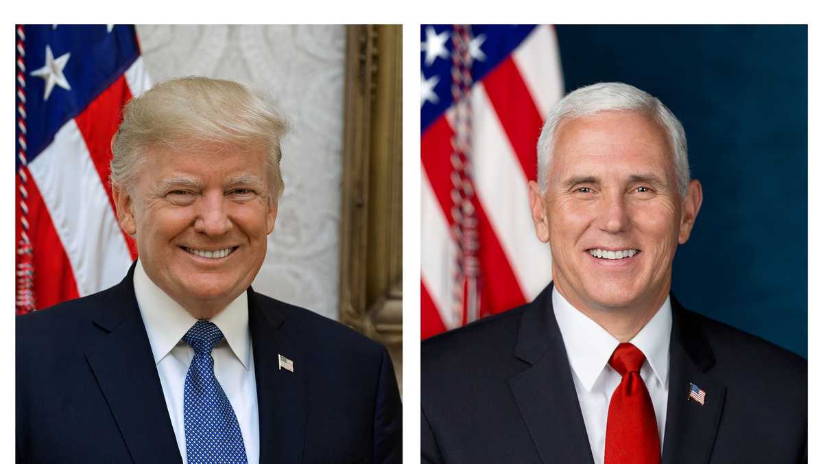 Donald Trump and Mike Pence's official portraits unveiled