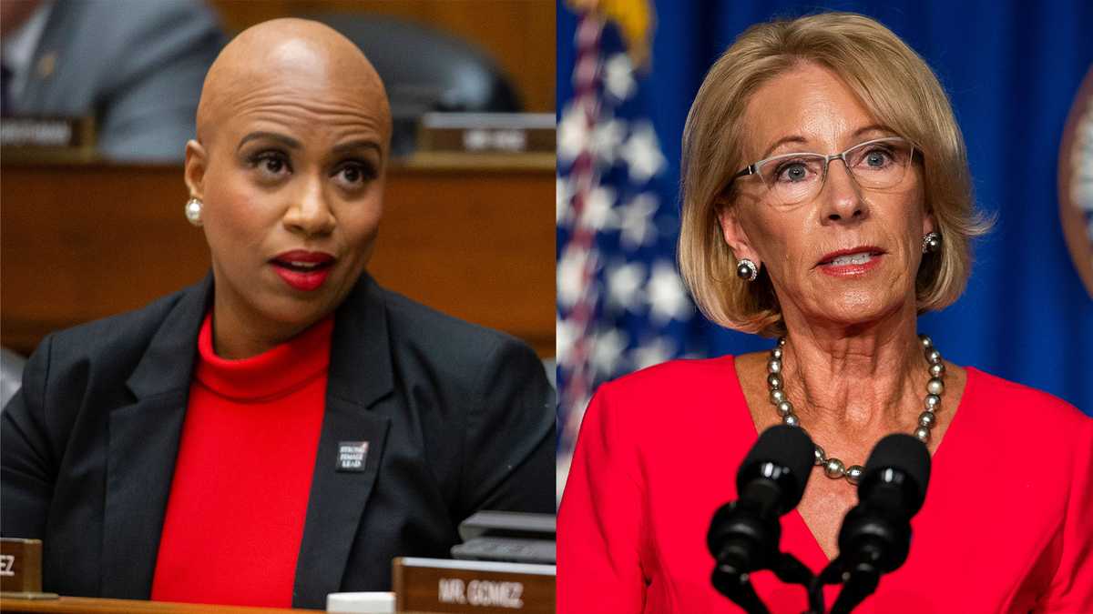 'I wouldn't trust you to care for a house plant': Pressley slams DeVos ...