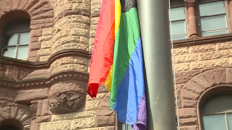 City leaders gather at Cincinnati City Hall to raise Pride flag in ...