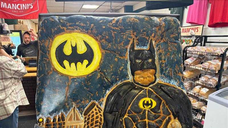 Mancini's in Pittsburgh's Strip District unveils 'Batman bread' ahead of Walk of Fame ceremony