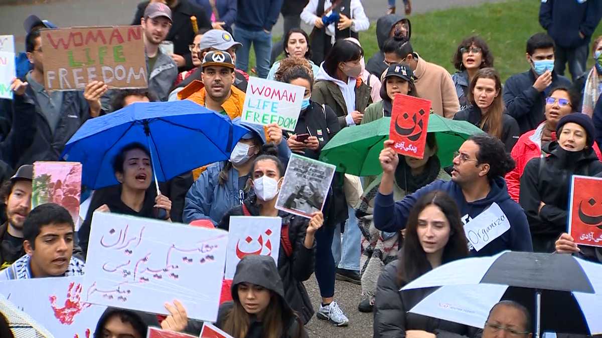 Hundreds protest in Boston Common over death of Iranian woman