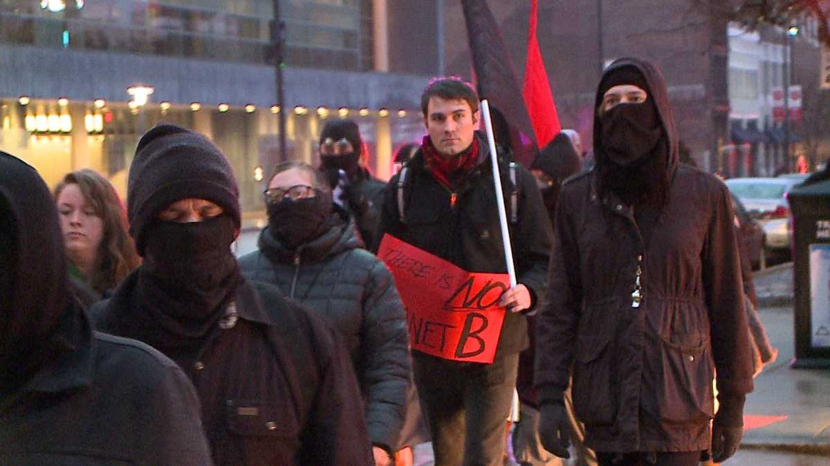 Protesters gather in downtown Omaha after Trump swears in as 45th President
