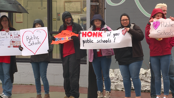 Dayton ISD cancels school while teachers and advocates protest