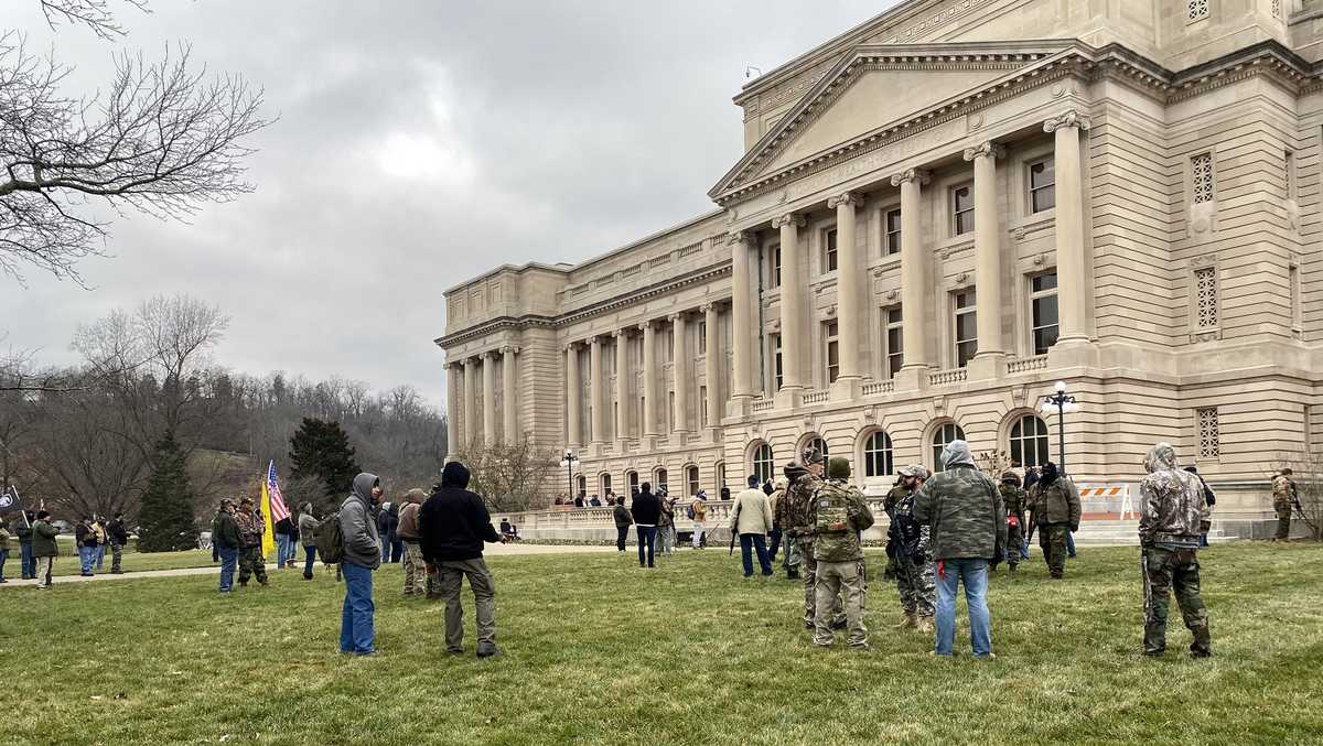 Armed protesters gathered outside KY Capitol calling for impeachment of ...