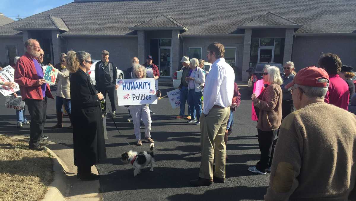 Protest spark outside of Senator John Boozman's office