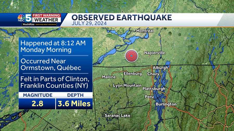 2.8 magnitude earthquake in Canada felt in parts of Northern New York