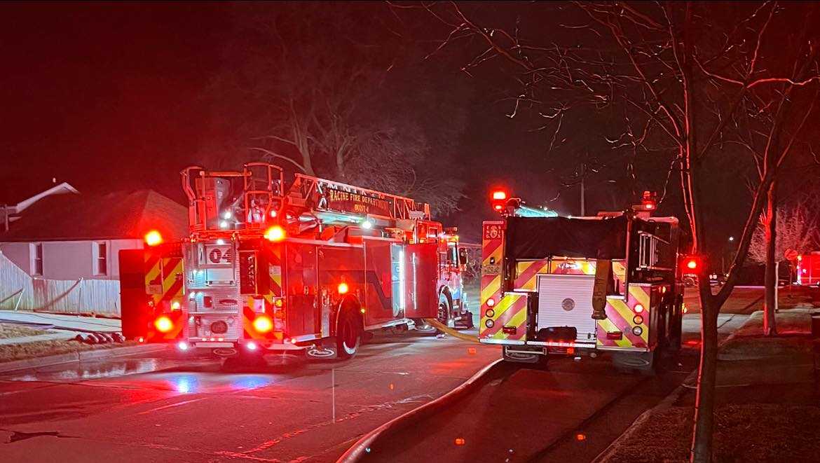 Racine firefighters rescue two children from burning home