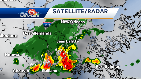 Some thunderstorms continue across southeast Louisiana Saturday afternoon
