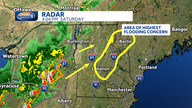 Flash flood watch issued for parts of New Hampshire