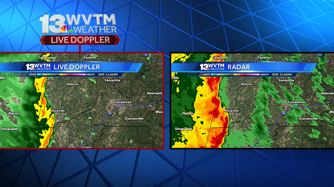 WVTM 13 Live Doppler advantage during severe weather
