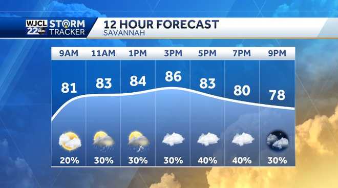 From cloudy to stormy, here's a look at your hour-by-hour forecast