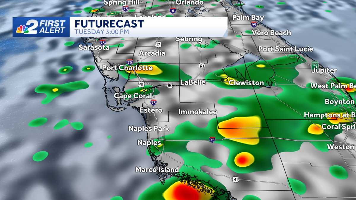 Scattered rain returns on Tuesday and Wednesday across Southwest Florida