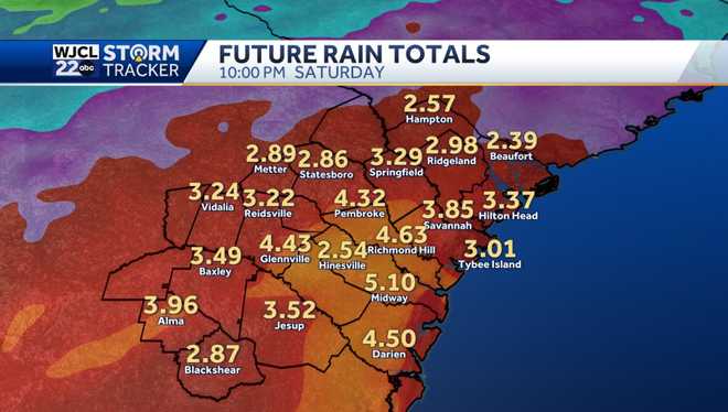 Savannah: Wet weather, heavy rain fall forecasted into weekend