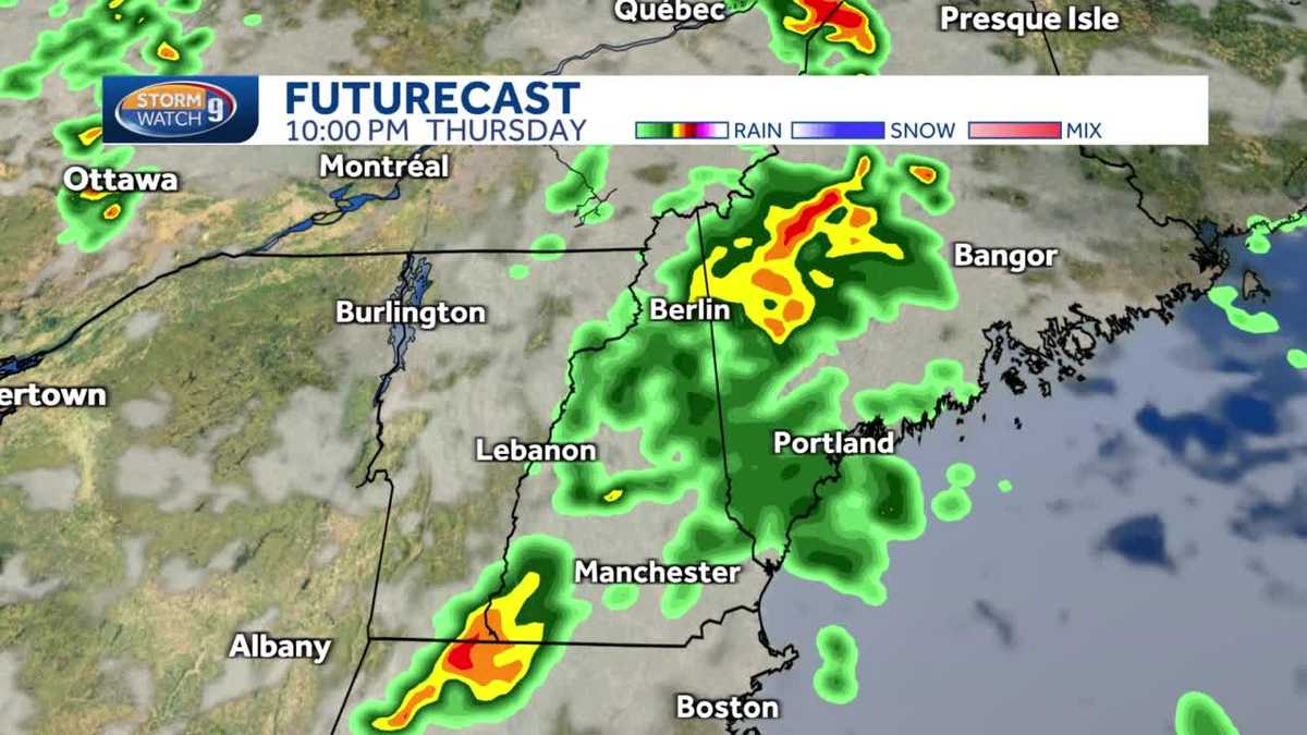 New Hampshire forecast: Showers, thunderstorms to push through