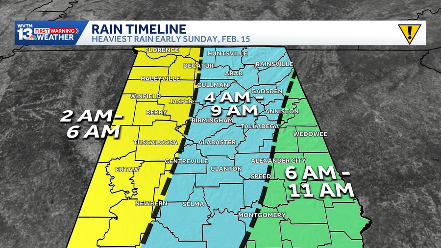 Impact Day Sunday: Heavy rain and a few storms in Alabama