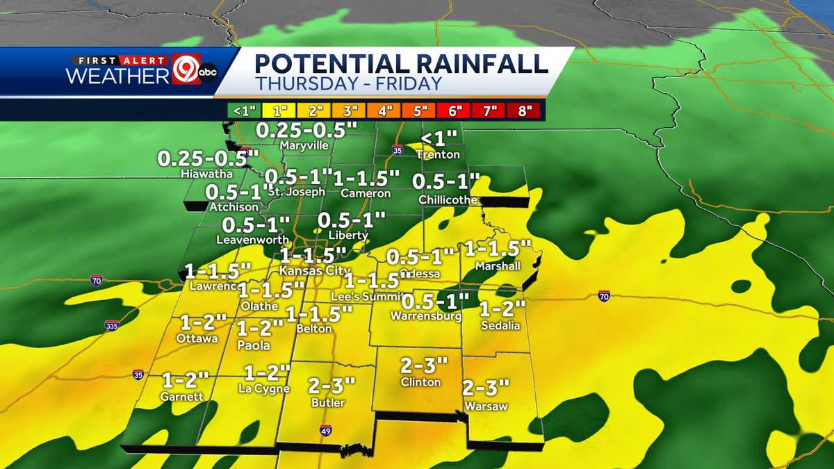 Kansas City area to see widespread rain on tap for Thursday