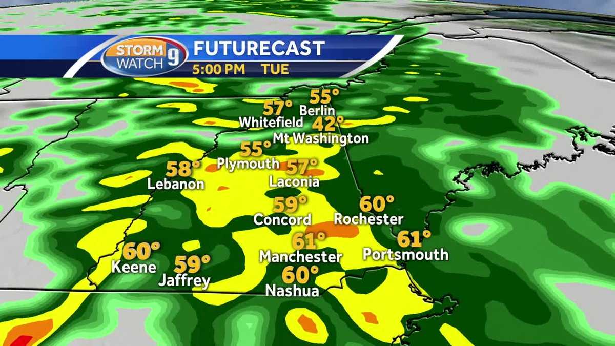 Rain falls across NH on Tuesday