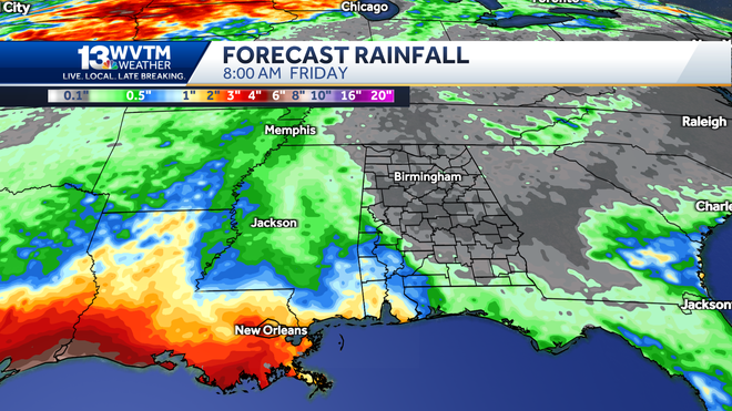 Alabama's forecast includes scorching heat and a few storms