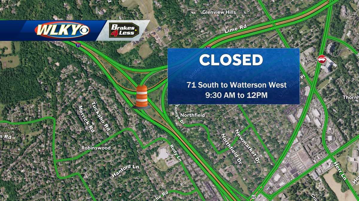 Gene Snyder ramp, lane closures taking place on I-71, Gene Snyder