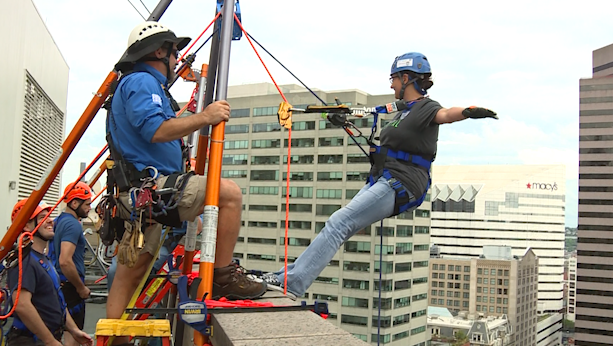 Would you rappel down a building for a good cause?