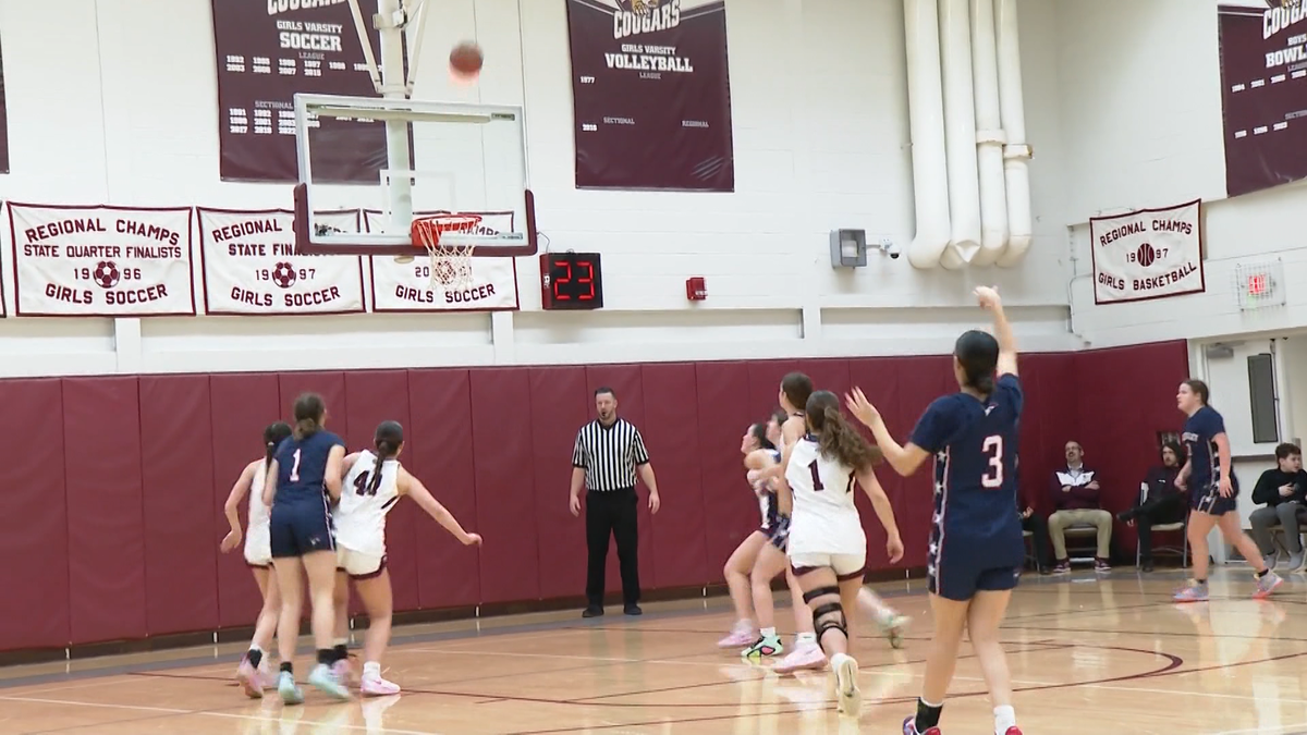 Ausable Valley's Raven Sessoms launches a deep three-pointer to win the ...