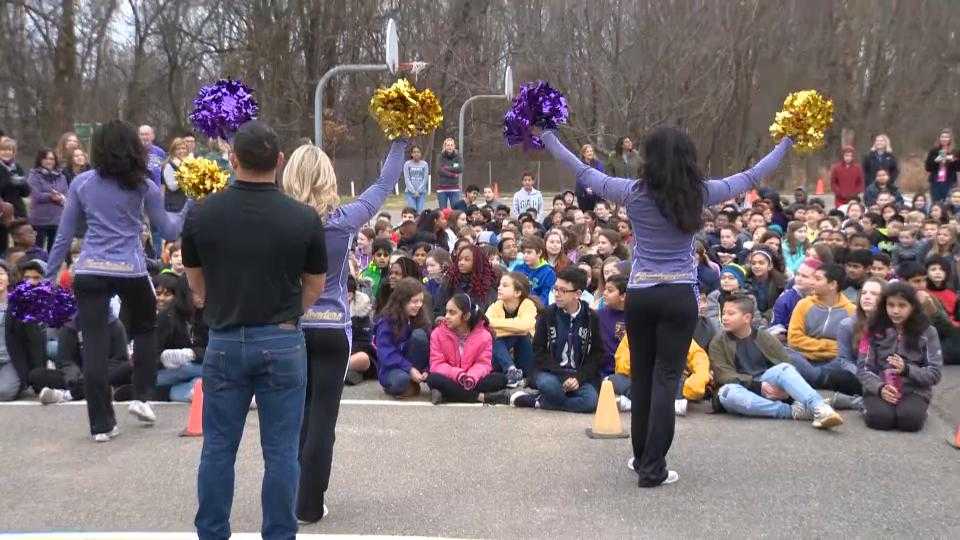 Patapsco Middle School holds Ravens-style pep rally ahead of playoffs
