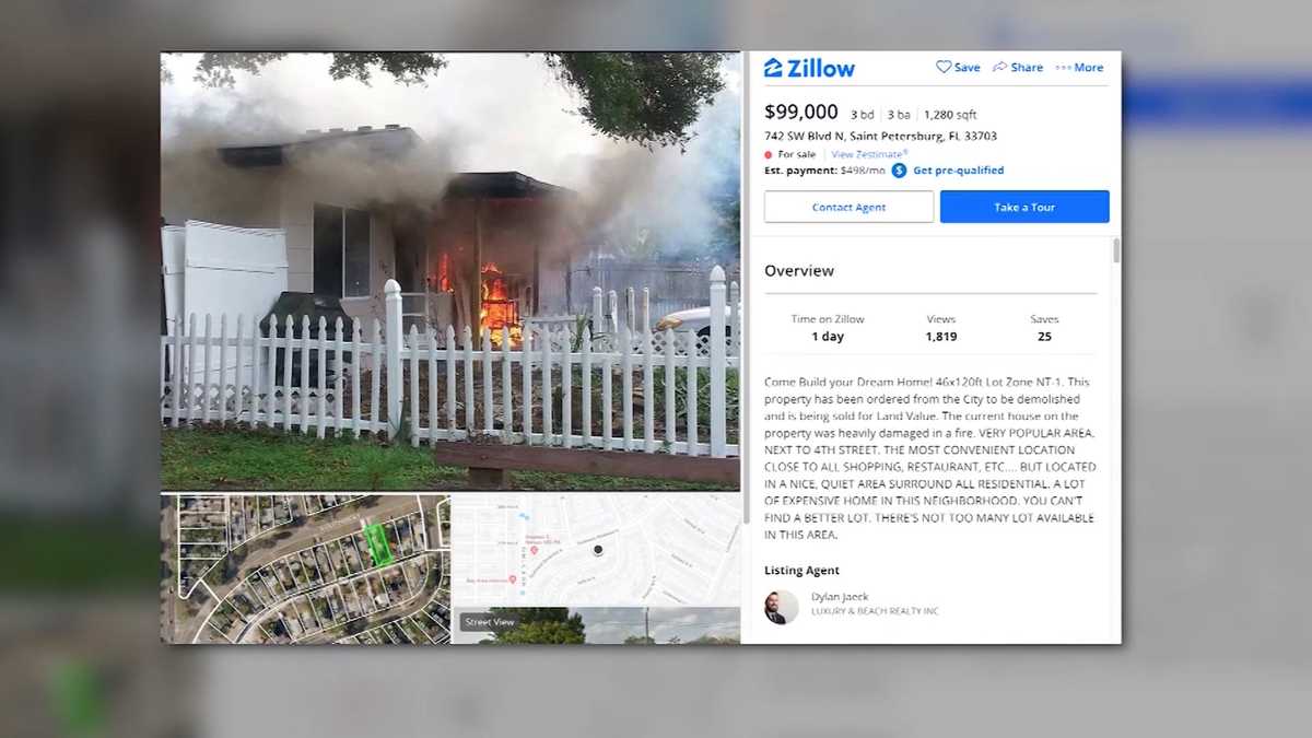 ‘Smoking hot deal’: Real estate agent uses pictures of house engulfed ...