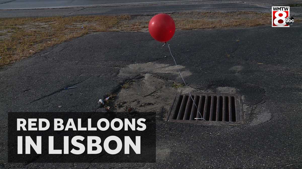 Red balloons appear in former Stephen King stomping ground