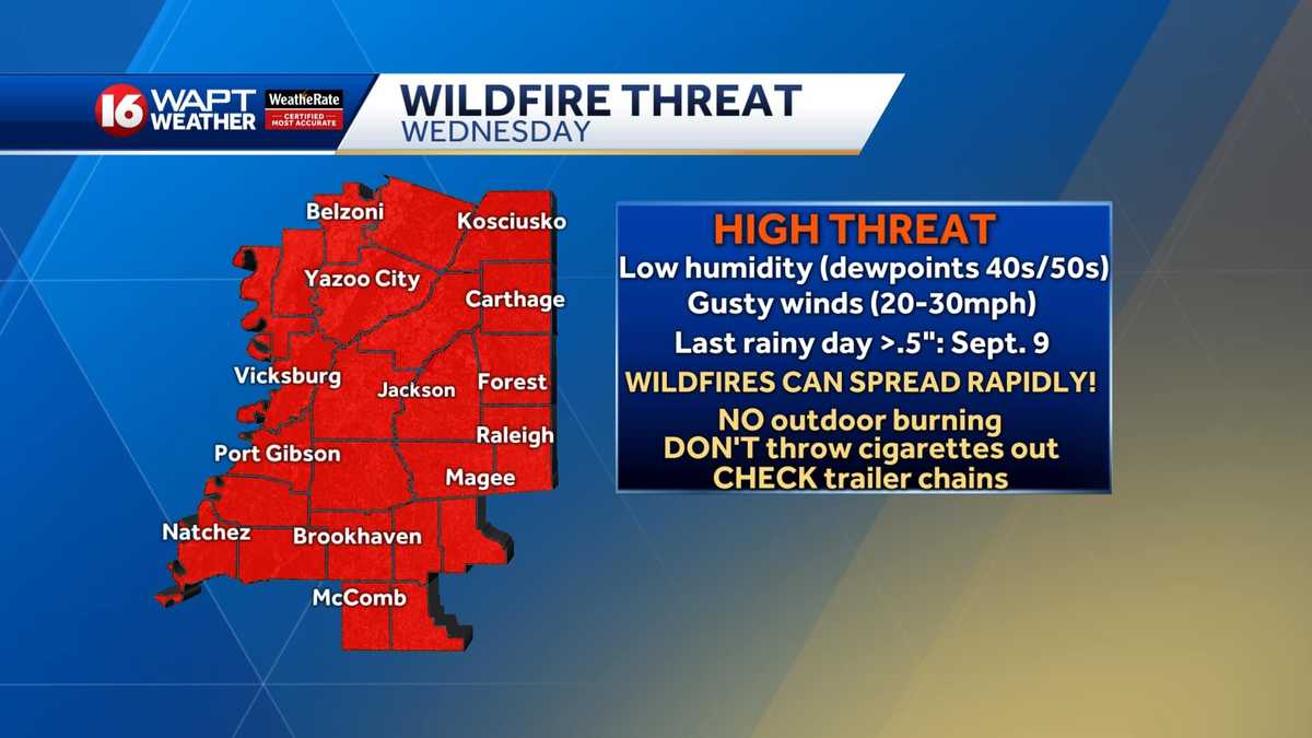 Red flag warning issued for state as high winds, low humidity increases ...