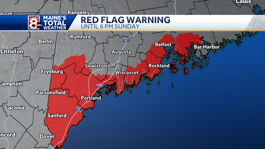 High winds and dry conditions trigger red flag warning in Maine