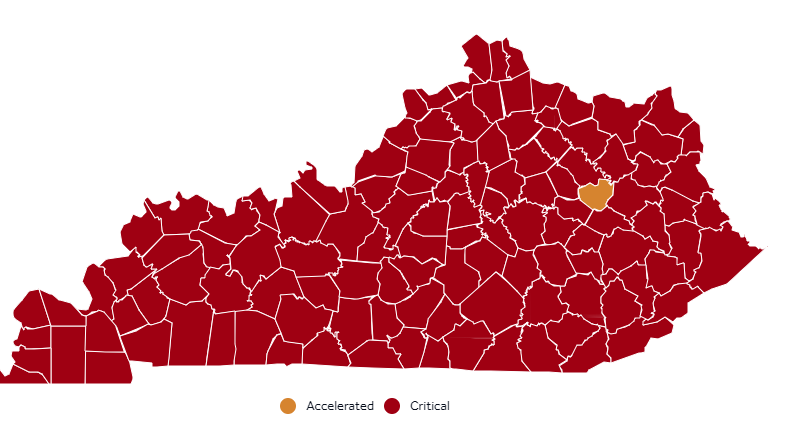 Interactive map: Tracking Kentucky's COVID-19 'red zone' counties