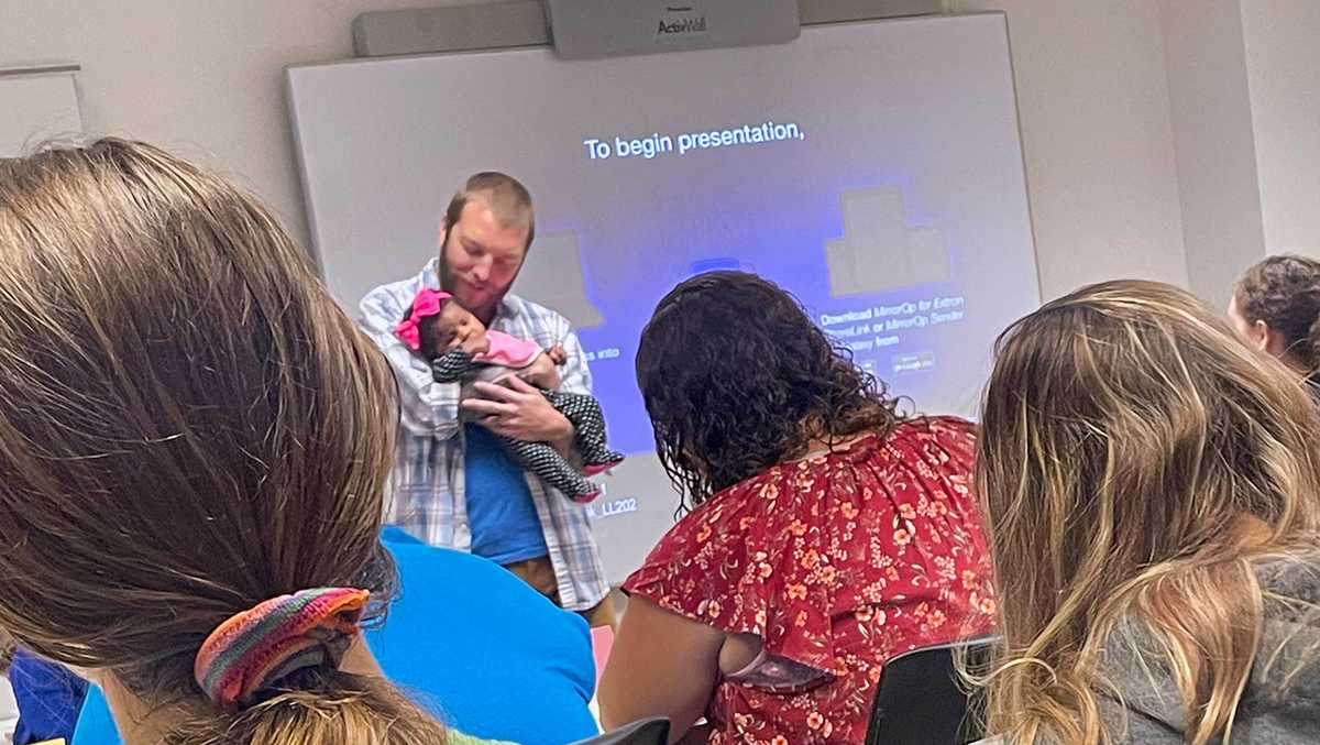 South Carolina professor comforts crying classroom 'visitor'