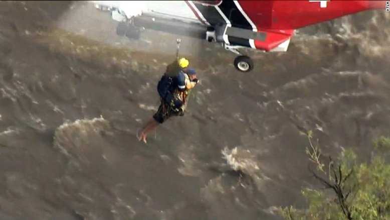 Dramatic chopper rescue of man trapped in L.A. River