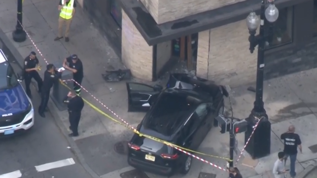 3 hurt when SUV crashes into restaurant in downtown Boston, police say