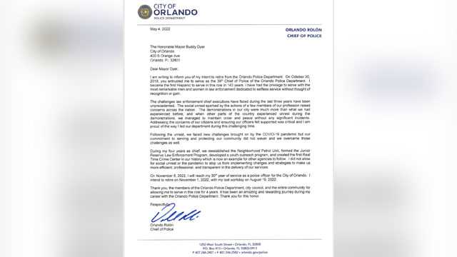 Orlando Rolón retires after 4 years as chief of police for OPD