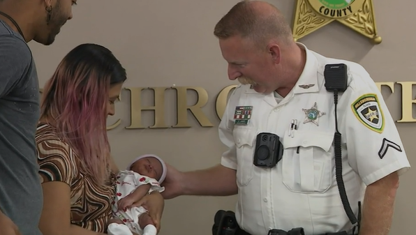 Florida deputy reunites with baby he delivered on highway