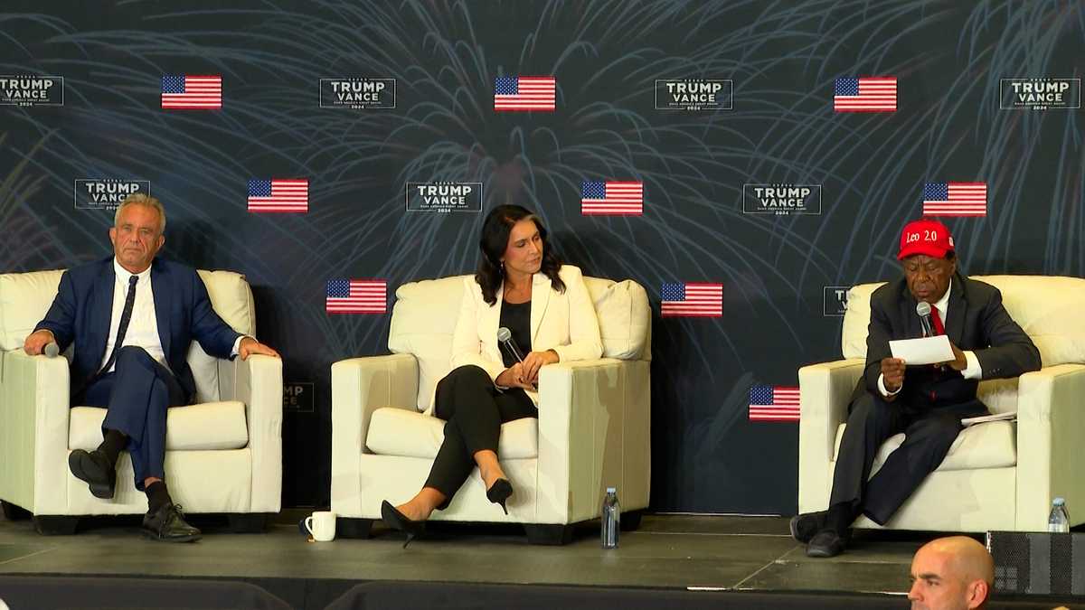 RFK Jr., Tulsi Gabbard, Tim Walz on stage in Omaha
