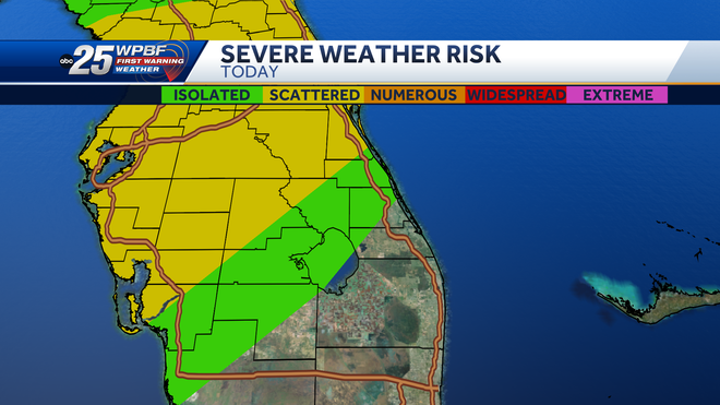 Severe storms crossing Florida Thursday