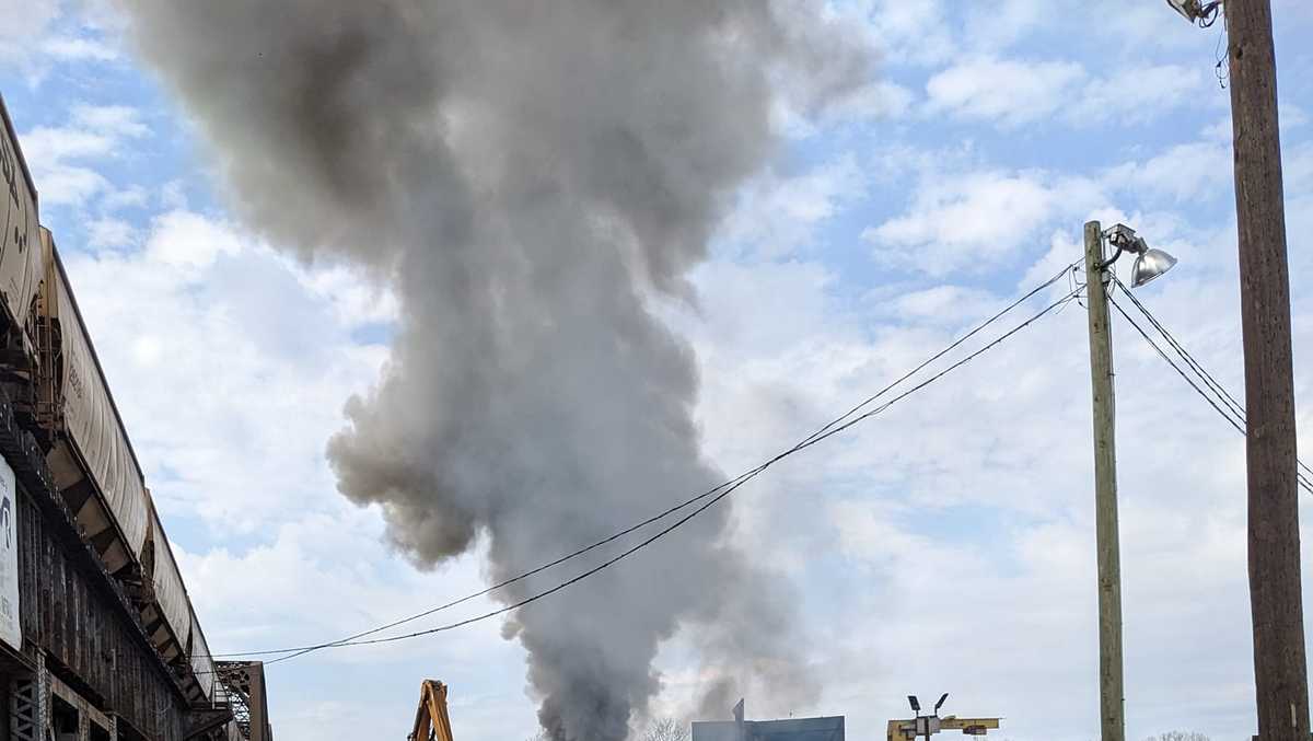Crews on scene of a fire at a Newport recycling plant