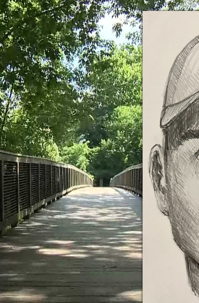 Sketch of man who grabbed woman during walk along river