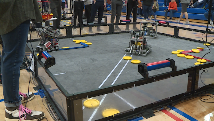 Dozens of teams gather at Gross Catholic for robotics competition