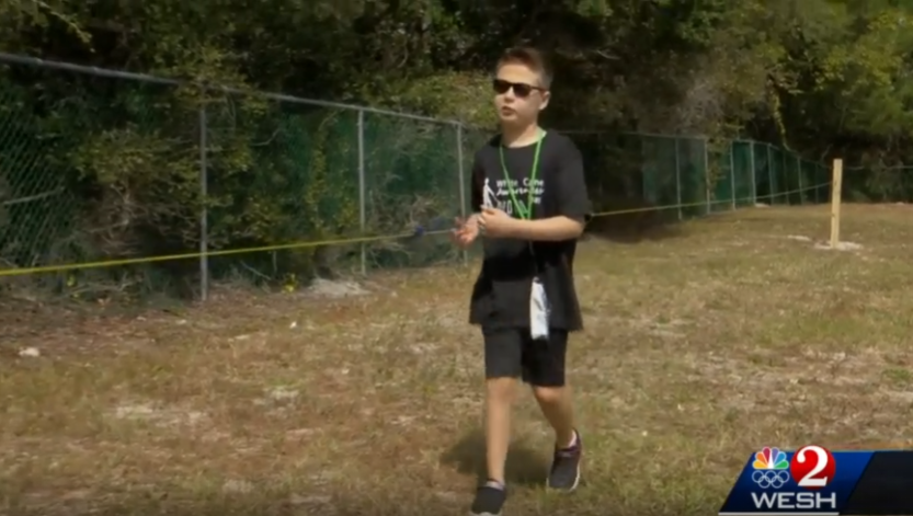 Deltona Lakes Elementary puts in guide rope for 10-year-old who is blind