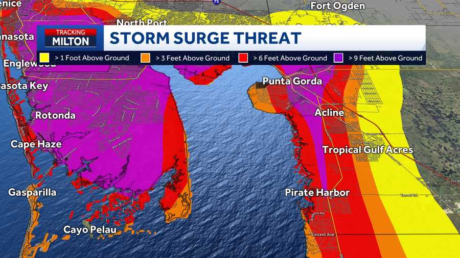 Hurricane Milton: storm surge neighborhood-by-neighborhood breakdown