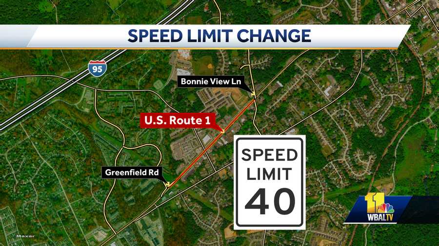 Speed limit on part of US Route 1 lowered to 40 mph