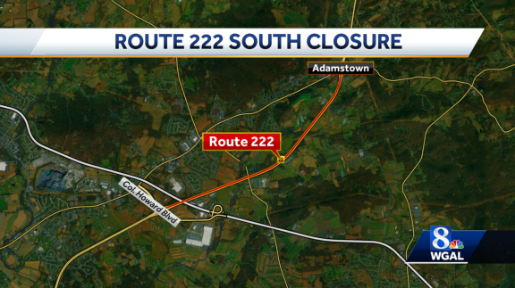 Portion of Route 222 shutting down this weekend