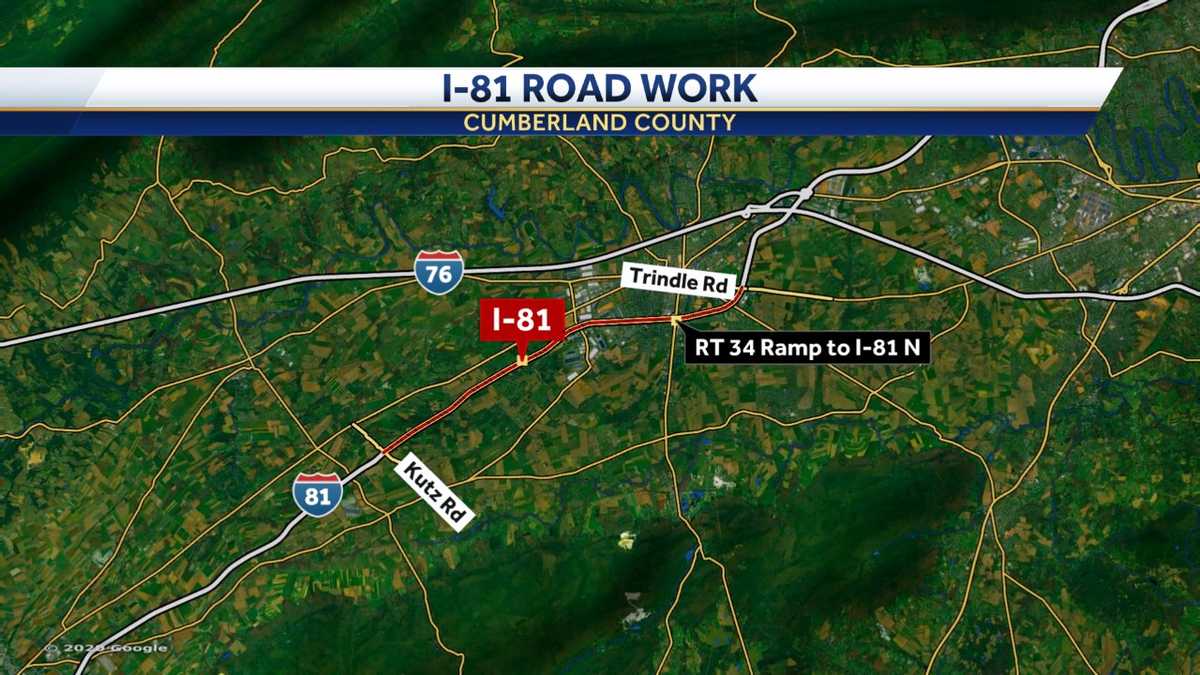 Work to resume on 10.5-mile section of I-81 in Cumberland County tonight