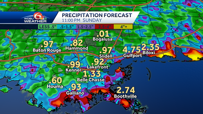 New Orleans forecast Labor Day Weekend rain travel forecast