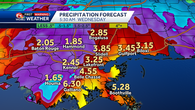 Heavy rains ahead Monday & Tuesday